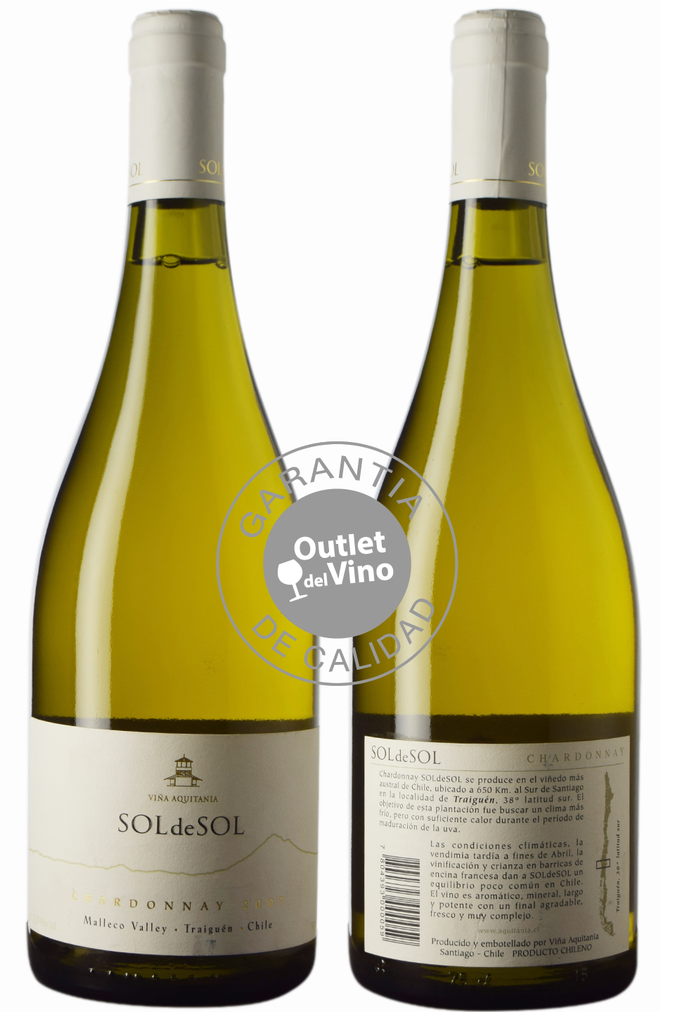 Outlet del Vino - Sol de Sol Chardonnay Premium 2007 Viña Aquitania 750cc